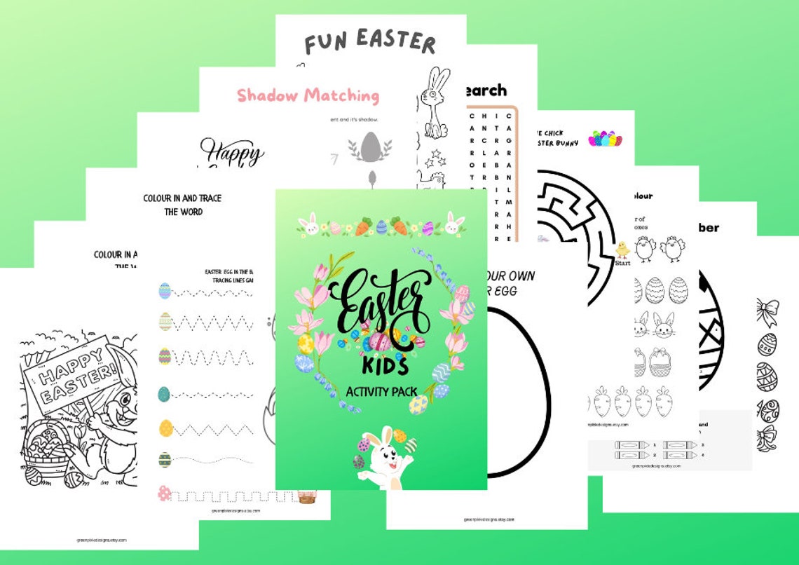 Kids Easter Activity Pack Printable, DIGITAL DOWNLOAD, Preschool ...