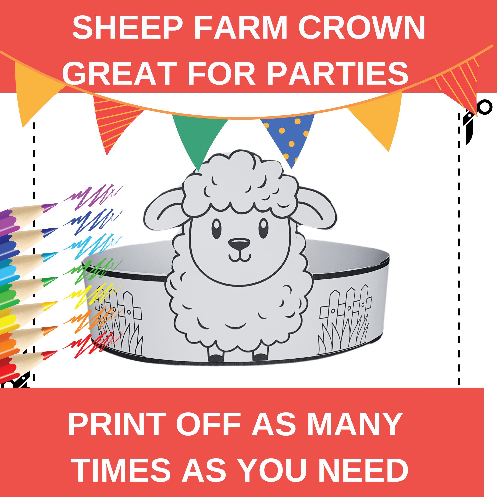DIY Cute Sheep Farm Animals Crown Birthday Party Decoration Costume ...