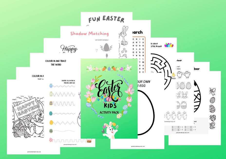 Kids Easter Activity Pack Printable, DIGITAL DOWNLOAD, Preschool ...