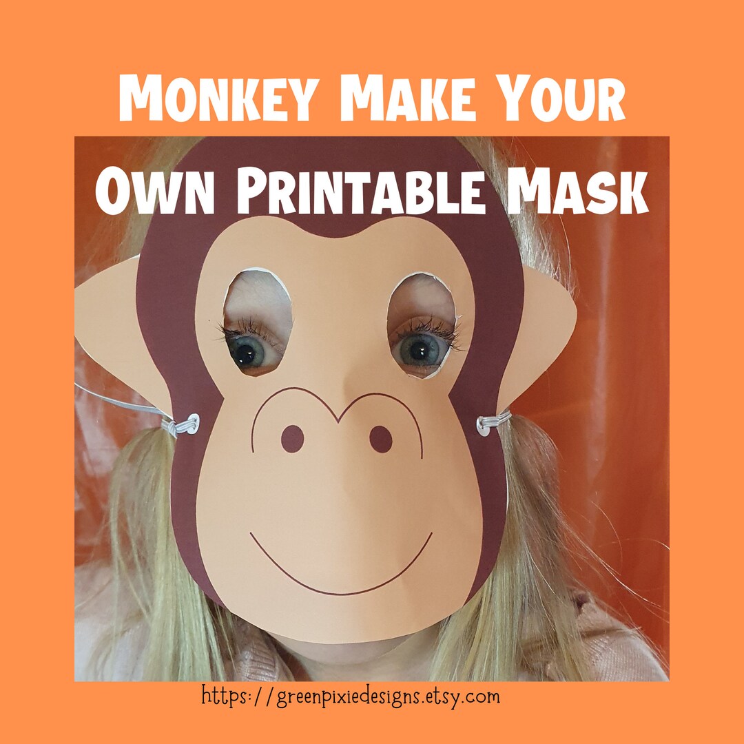 Monkey Jungle Safari Animal Theme Costume Birthday Party Masks Make ...