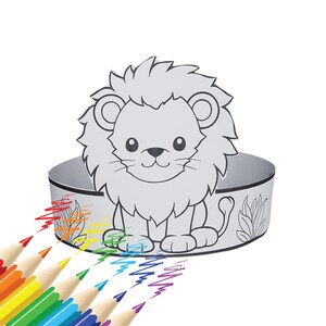 Five Jungle Safari Animals DIY Crown Hats Craft Birthday Party ...