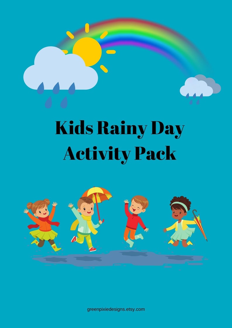 Kids Rainy Day Activity Pack Printable, DIGITAL DOWNLOAD, Preschool ...