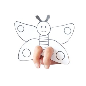 4 Insect Bug Animal Finger Puppet Set Easy Card Colouring Crafts ...