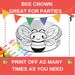 DIY Bee Insect Animal Crown Birthday Party Decoration Costume Printable ...