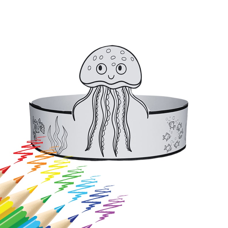 DIY Jellyfish Sealife Underwater Ocean Creatures Animal Crown Birthday ...
