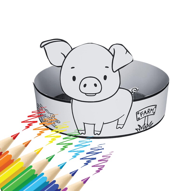 DIY Cute Pig Farm Animals Crown Birthday Party Decoration Costume ...