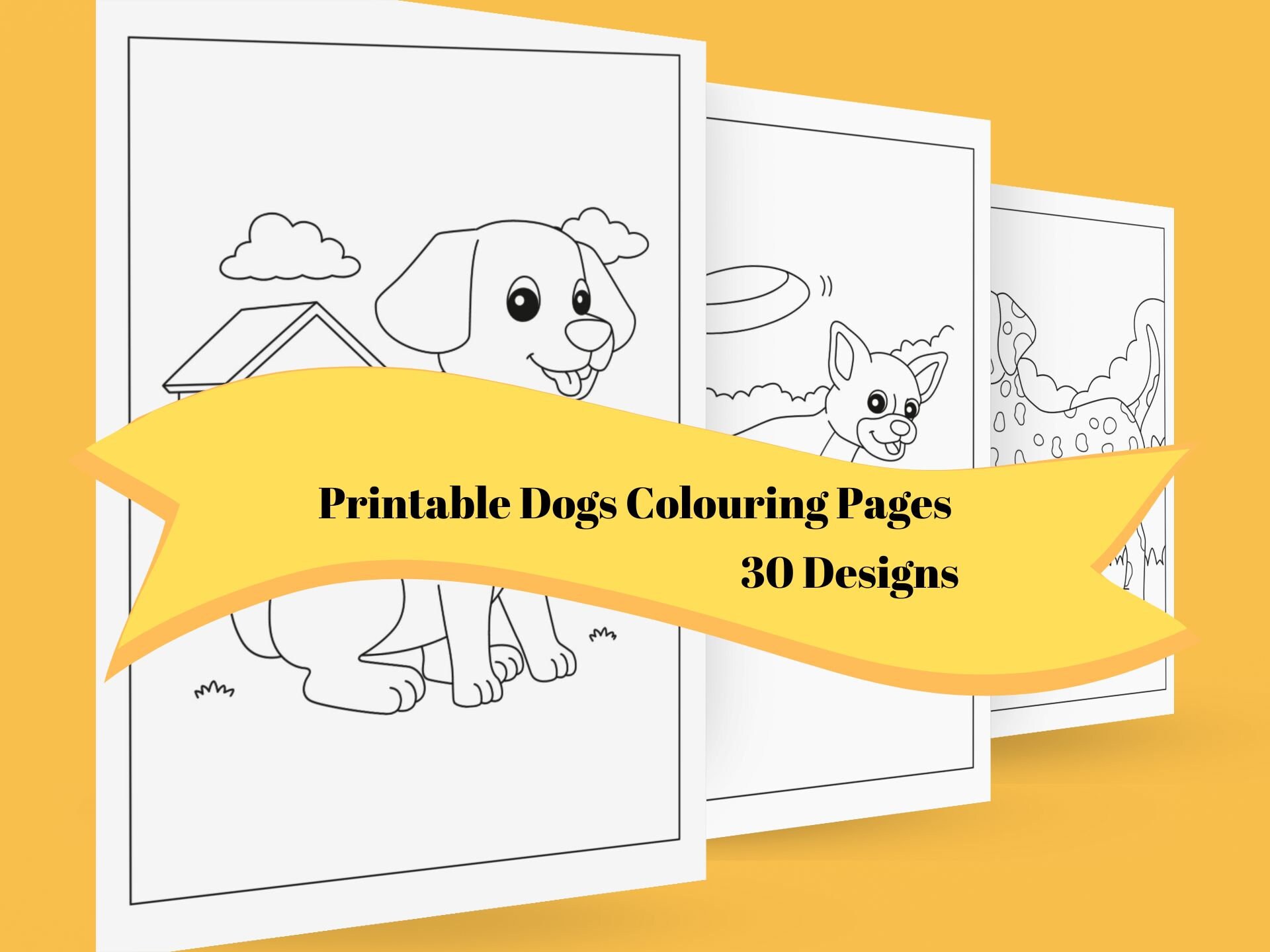 30 Printable Dogs Colouring Pages Book DIGITAL DOWNLOAD Dogs - Etsy UK
