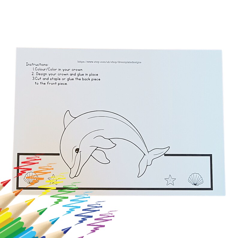 DIY Dolphin Sealife Underwater Ocean Creatures Crown Birthday Party ...