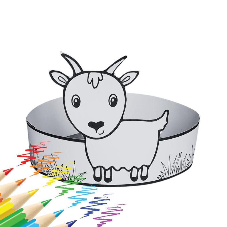 DIY Goat Crown: Farm Animal Birthday Party Costume (PDF Download) - Etsy