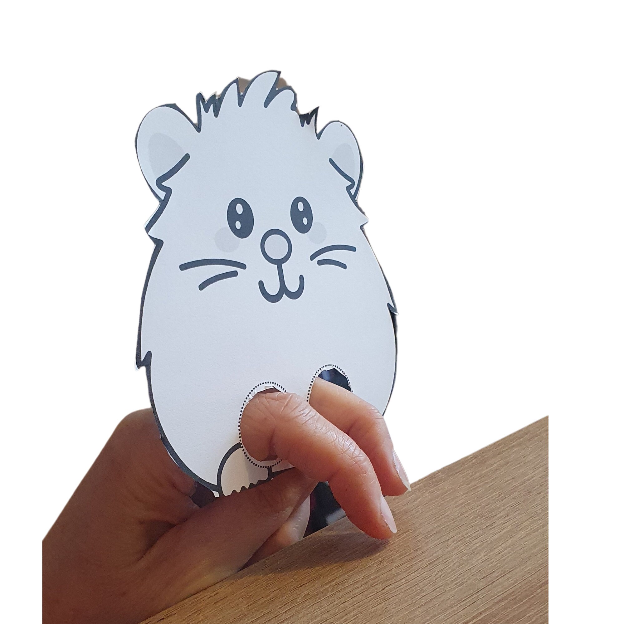 Guinea Pig Pet Finger Puppet Easy Paper Card Colouring Coloring Craft ...