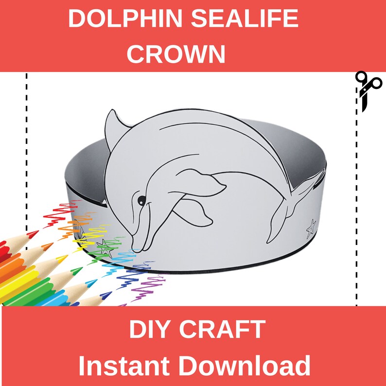 DIY Dolphin Sealife Underwater Ocean Creatures Crown Birthday Party ...