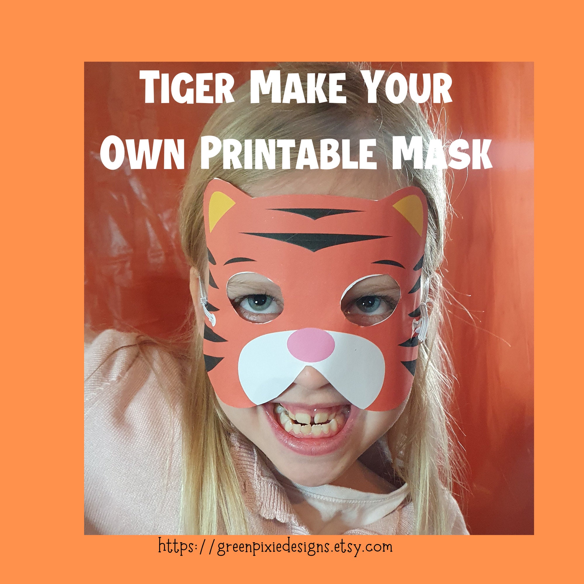 Tiger Jungle Safari Animal Theme Costume Birthday Party Masks Make Your ...