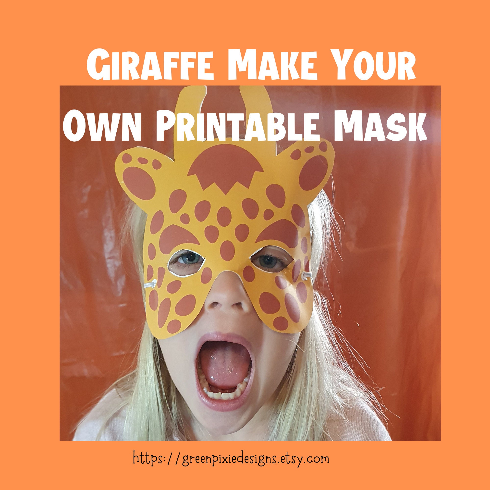 Giraffe Mask: DIY Jungle Safari Birthday Costume (PDF Pattern) - Etsy
