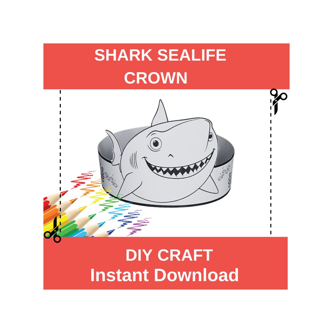 DIY Shark Sealife Underwater Ocean Creatures Crown Birthday Party ...