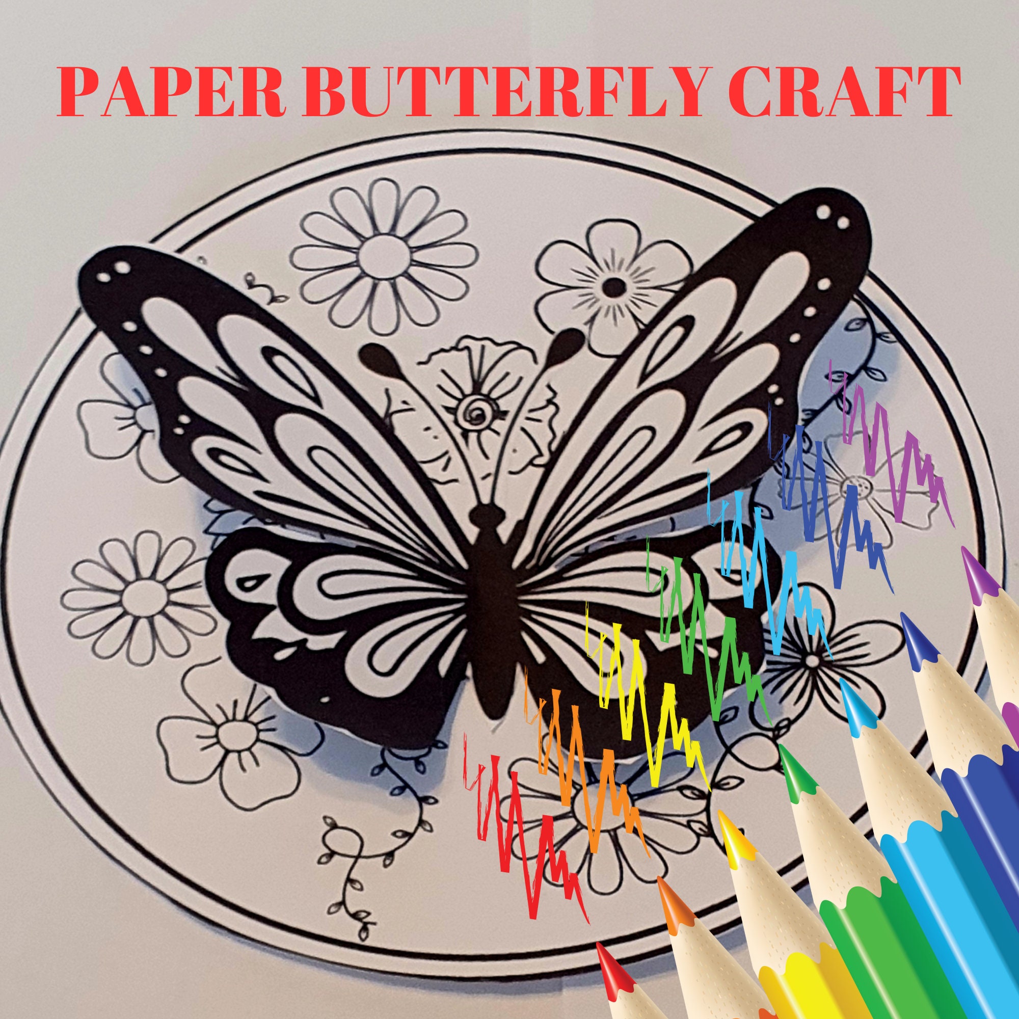 Butterfly Craft 3D Colouring/coloring Printable Four Templates, Art ...