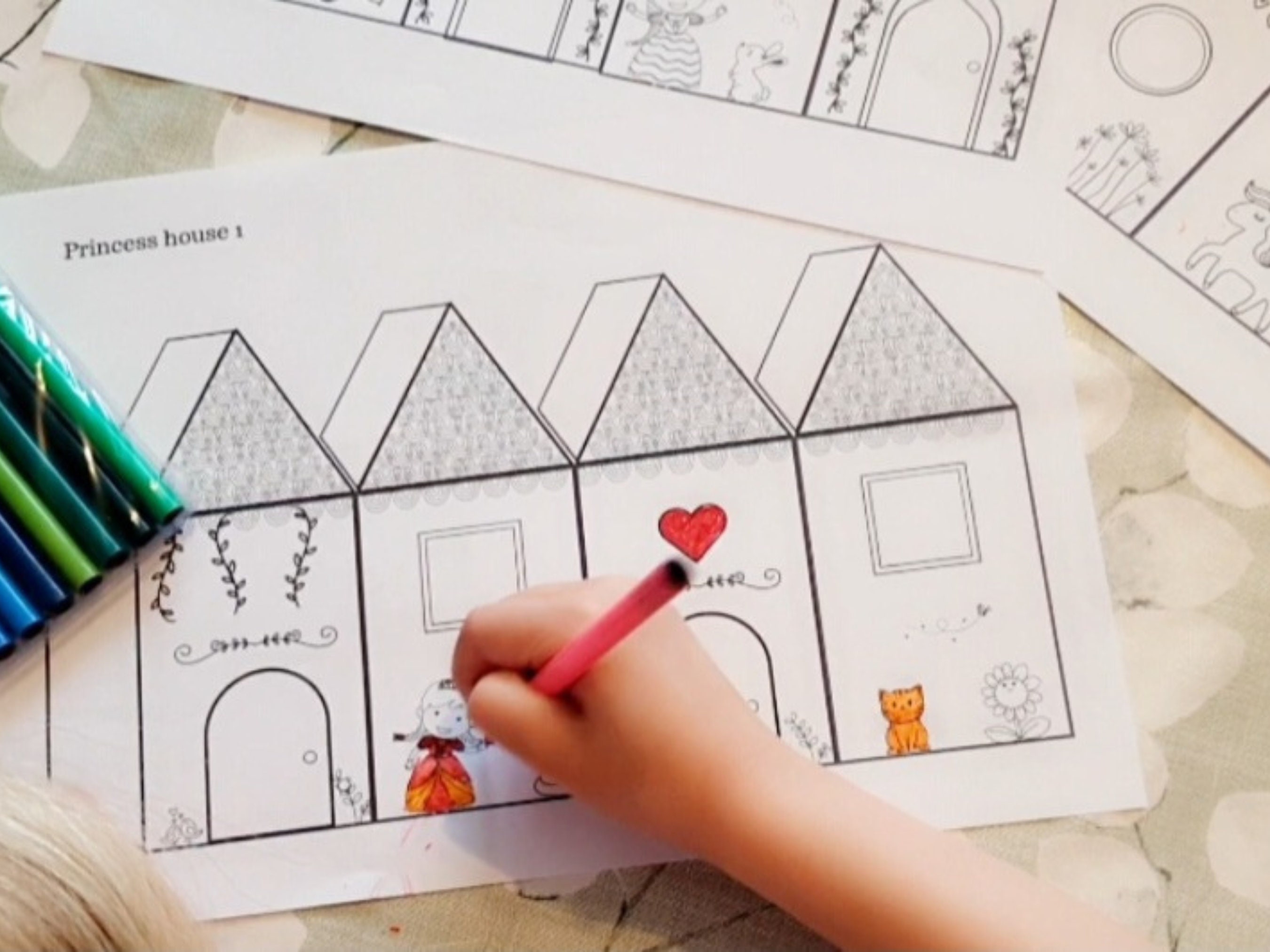 Princess Houses 3D Colouring/coloring Printable Templates - Etsy UK