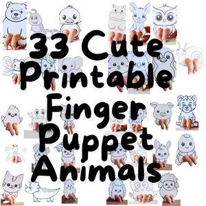 33 DIY Animals Finger Puppet Craft Easy Card Colouring Crafts Printable ...