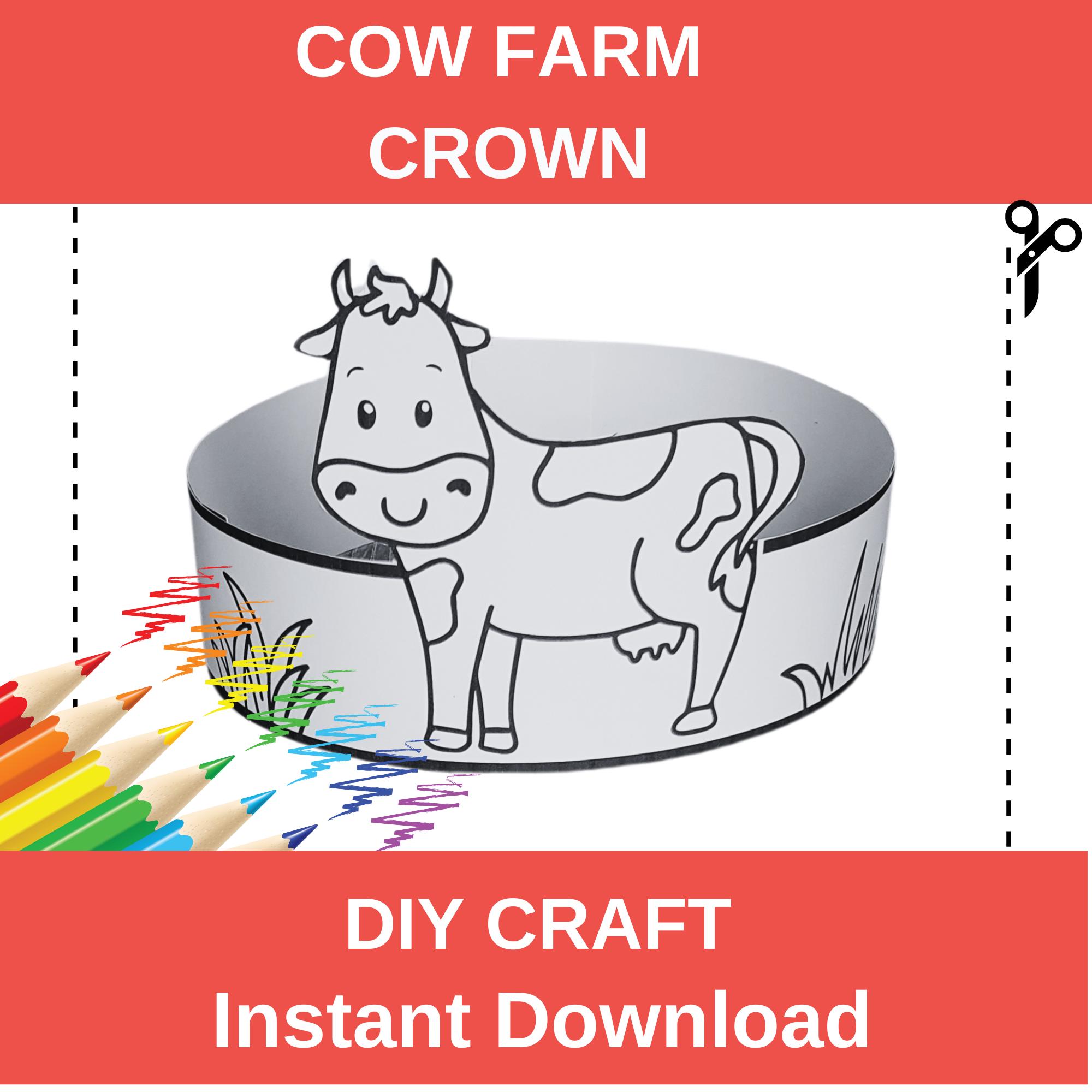 DIY Cute Cow Farm Animals Crown Birthday Party Decoration Costume ...