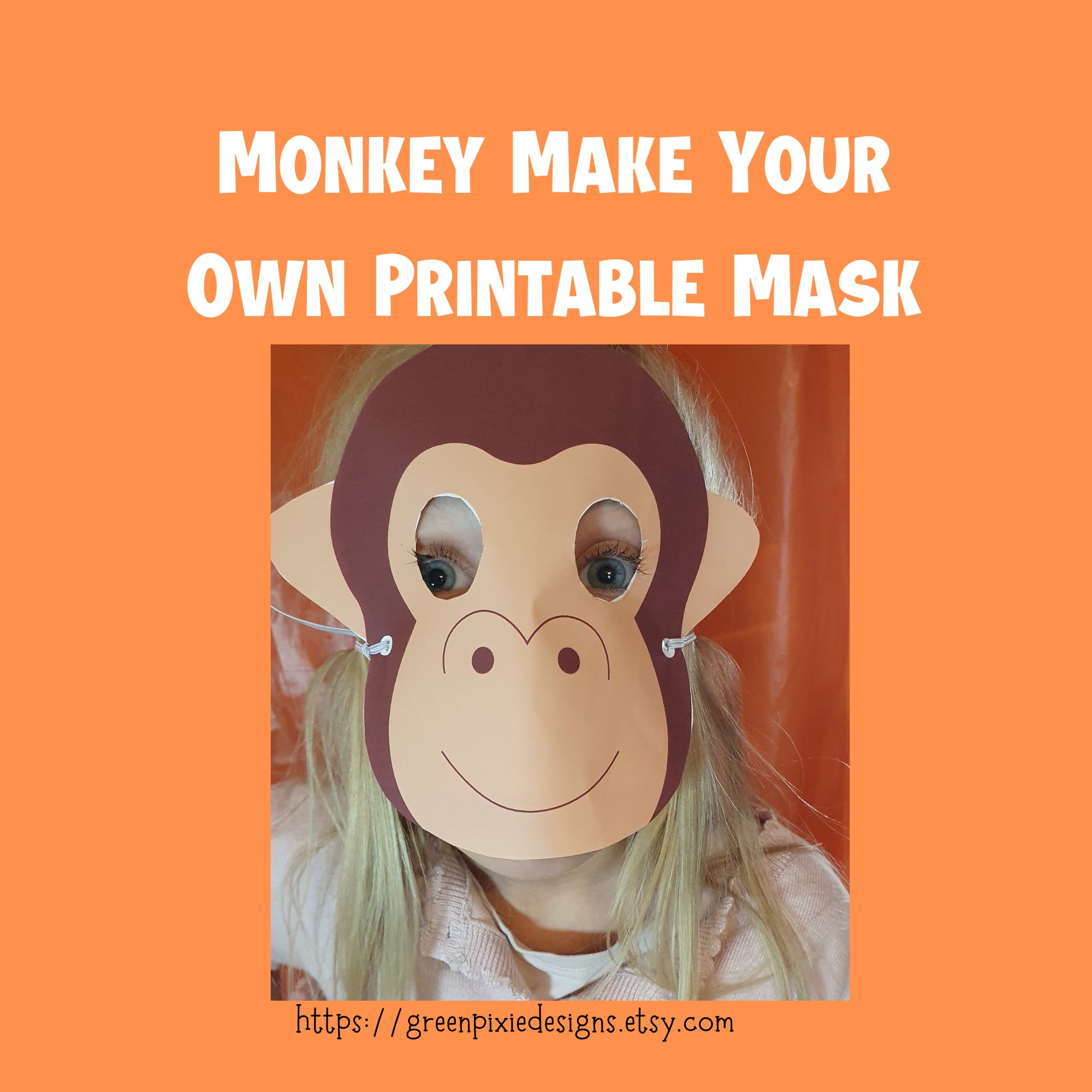 Monkey Jungle Safari Animal Theme Costume Birthday Party Masks Make ...