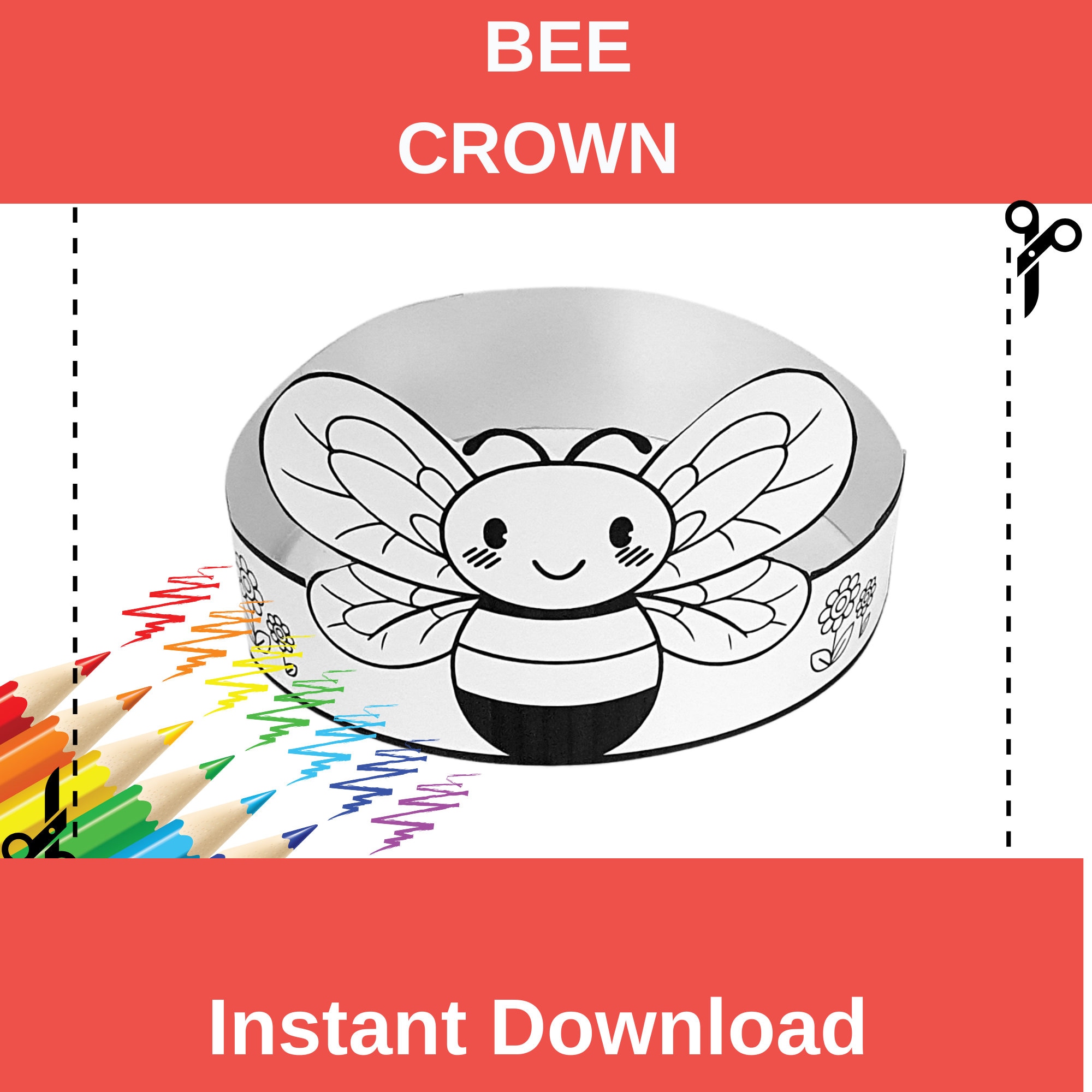 DIY Bee Insect Animal Crown Birthday Party Decoration Costume Printable ...