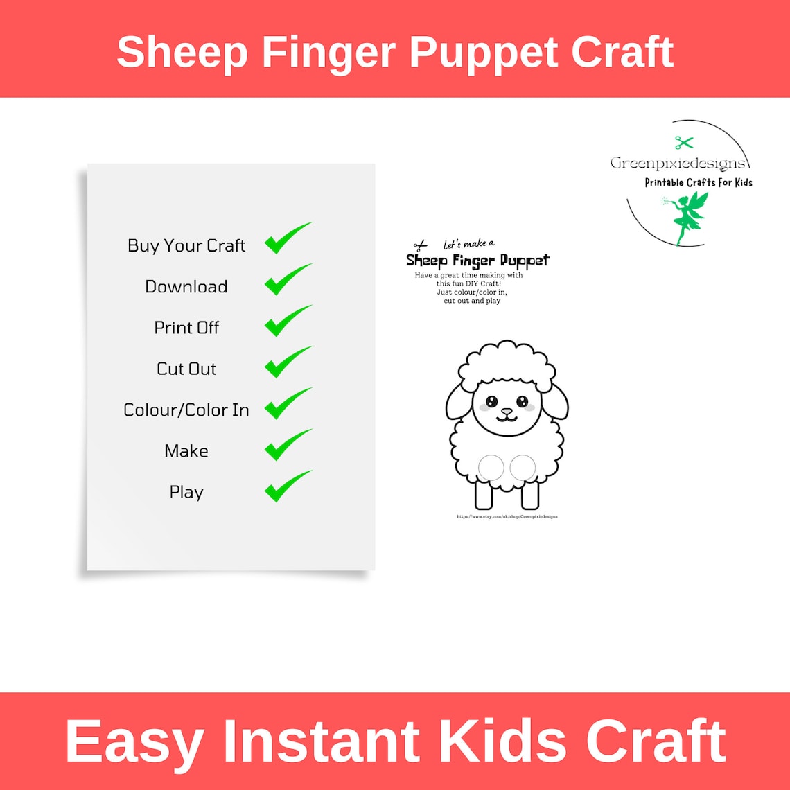 Sheep Finger Puppet Craft: Printable Kids Activity (PDF) - Etsy
