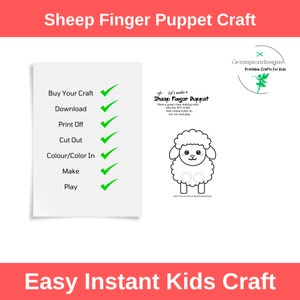 Sheep Farm Finger Puppet Easy Paper Card Colouring Coloring Crafts ...
