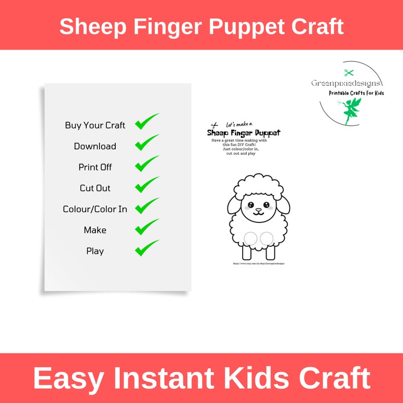 Sheep Farm Finger Puppet Easy Paper Card Colouring Coloring Crafts ...