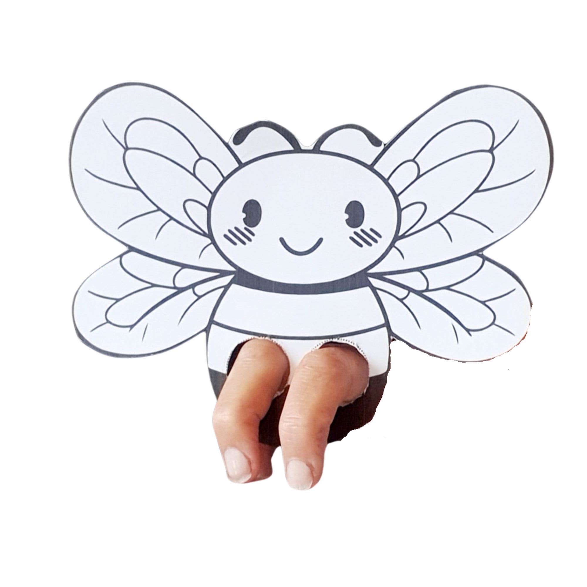 Bee Insect Finger Puppet Easy Paper Card Colouring Crafts Printable ...