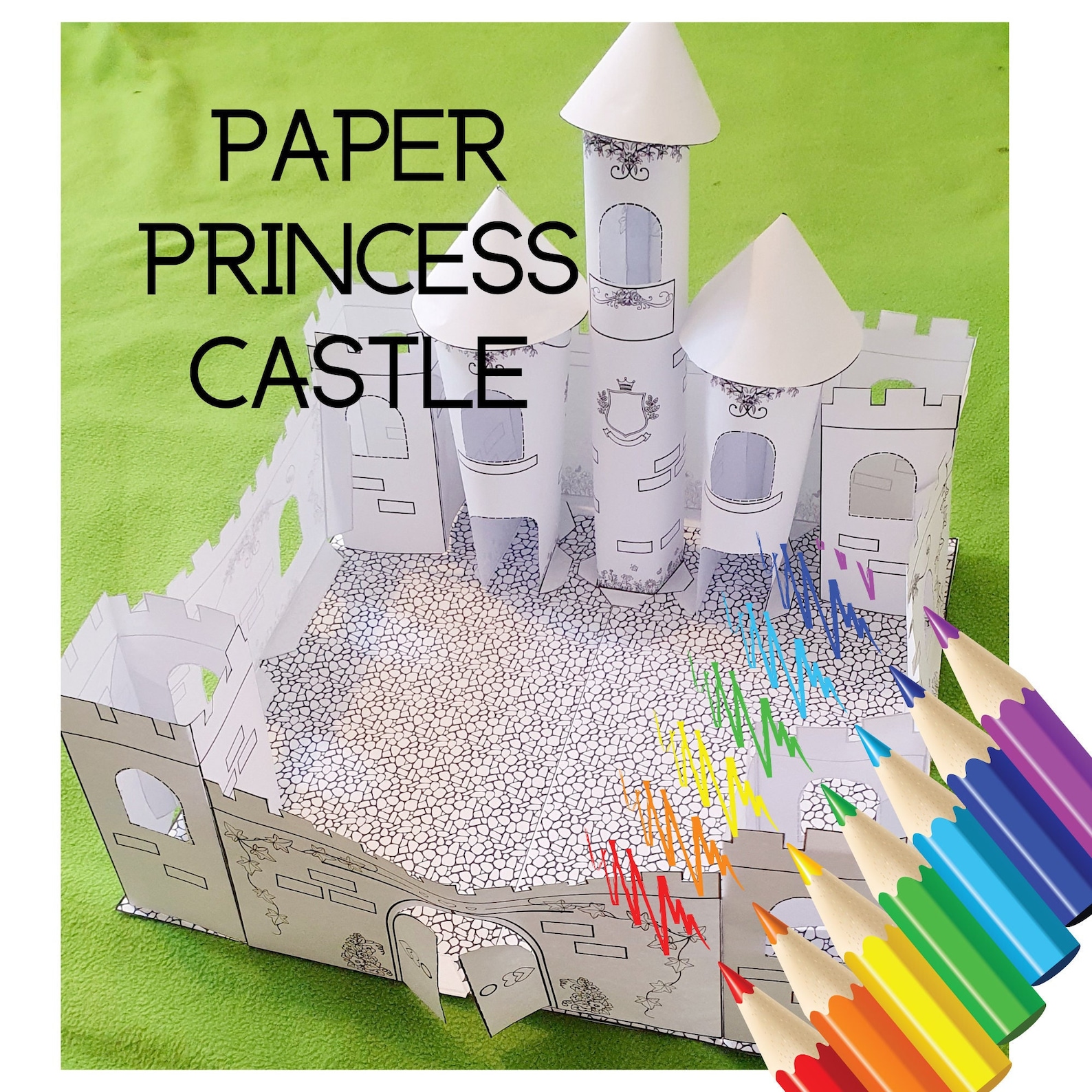 Printable Paper Princess Castle Playhouse Toy Craft Kit PDF Kids Craft ...