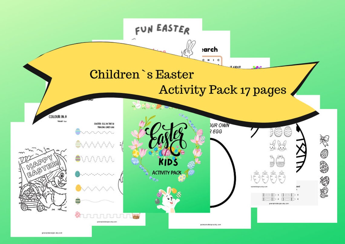 Kids Easter Activity Pack Printable, DIGITAL DOWNLOAD, Preschool ...