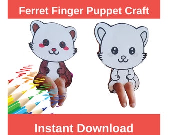 15 DIY Animal Finger Puppet Easy Card Colouring Crafts Printable Kids ...