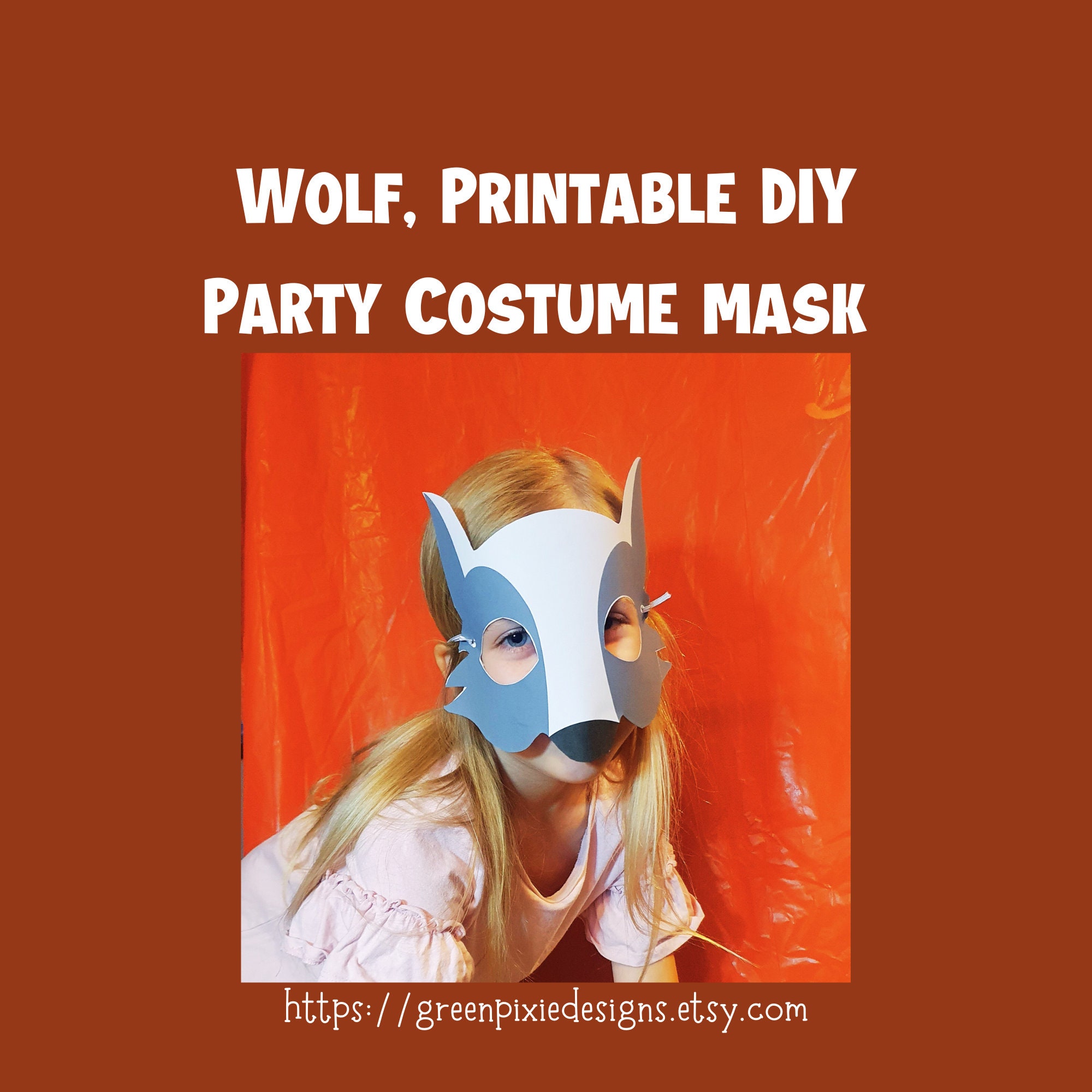 Make Your Own Wolf Animal Costume Mask Masquerade DIY Printable Party ...