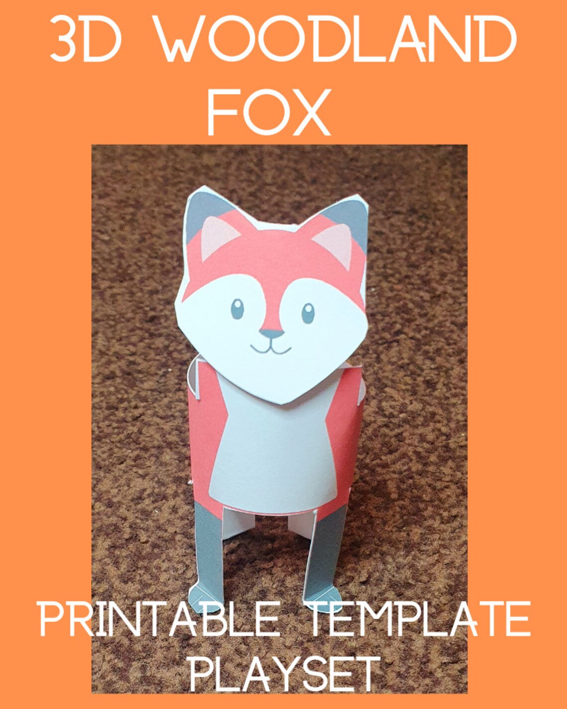 3D Woodland Animals Playset With Trees Printable Templates , Paper Card ...