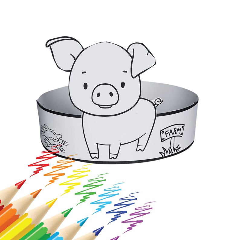 DIY Cute Pig Farm Animals Crown Birthday Party Decoration Costume ...