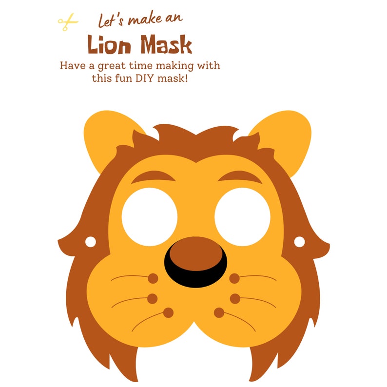 Lion Jungle Safari Animal Theme Costume Birthday Party Masks Make Your ...