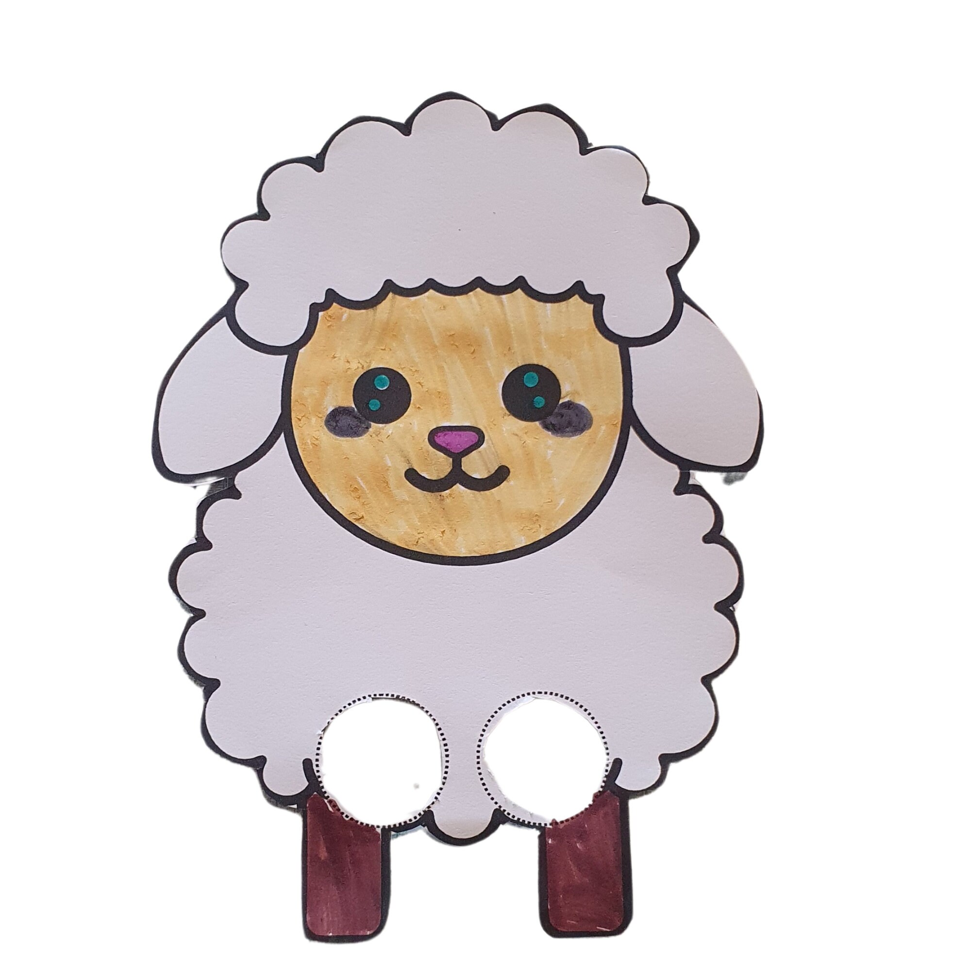 Sheep Farm Finger Puppet Easy Paper Card Colouring Coloring Crafts ...