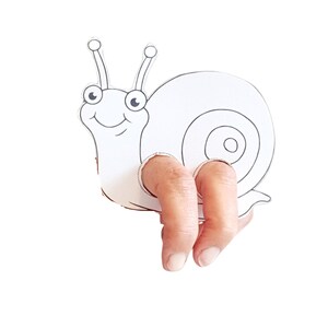 Snail Insect Finger Puppet Easy Paper Card Colouring Crafts Printable ...