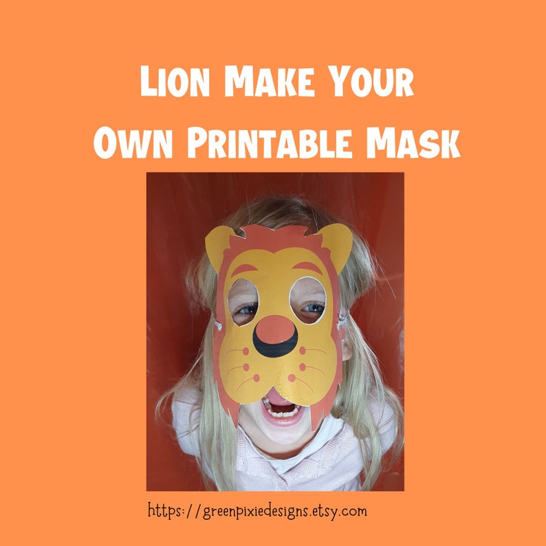 Lion Jungle Safari Animal Theme Costume Birthday Party Masks Make Your ...