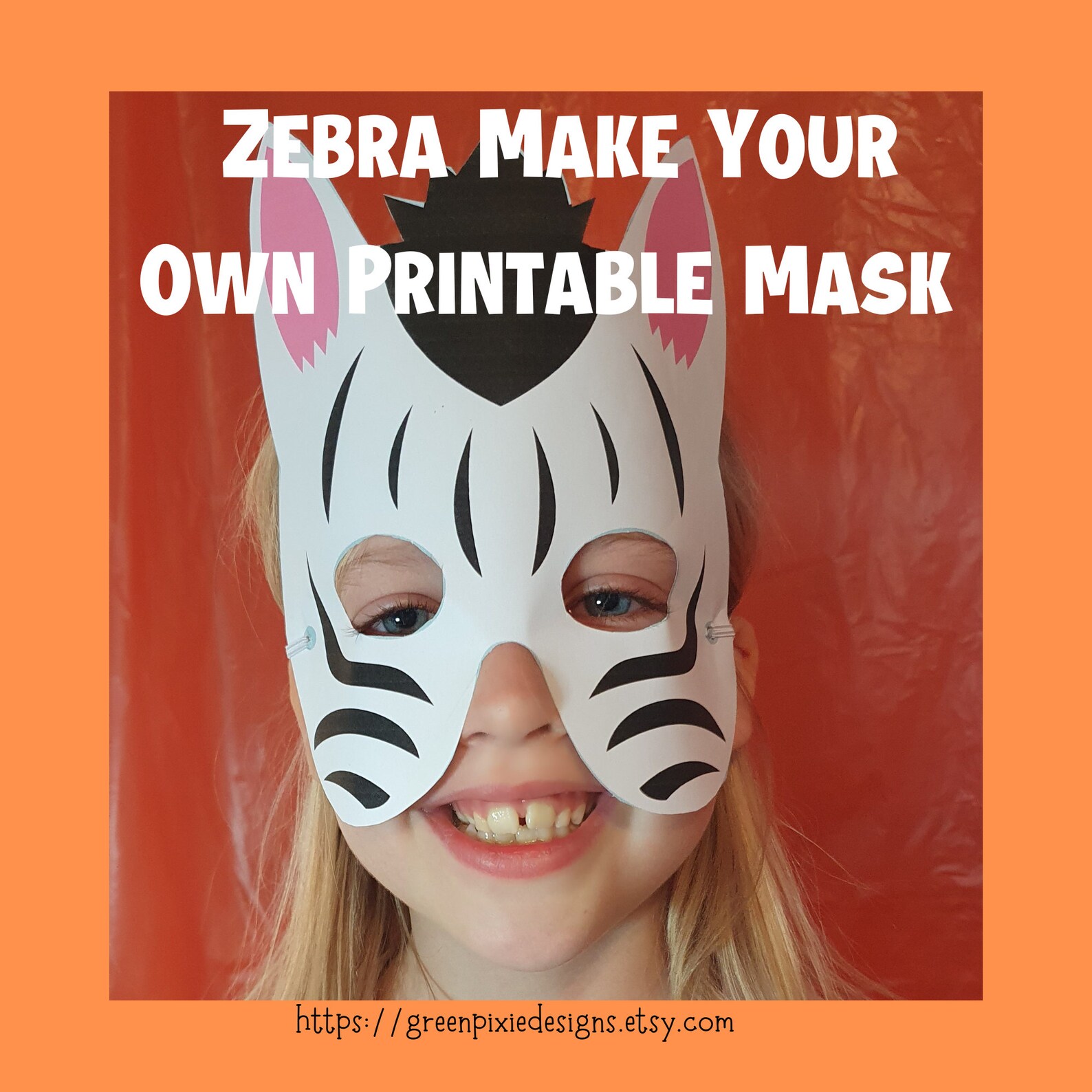 Zebra Jungle Safari Animal Theme Costume Birthday Party Masks Make Your ...