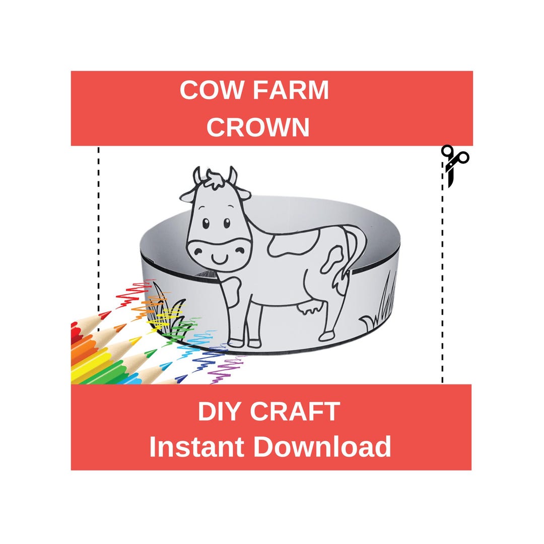 DIY Cute Cow Farm Animals Crown Birthday Party Decoration Costume ...