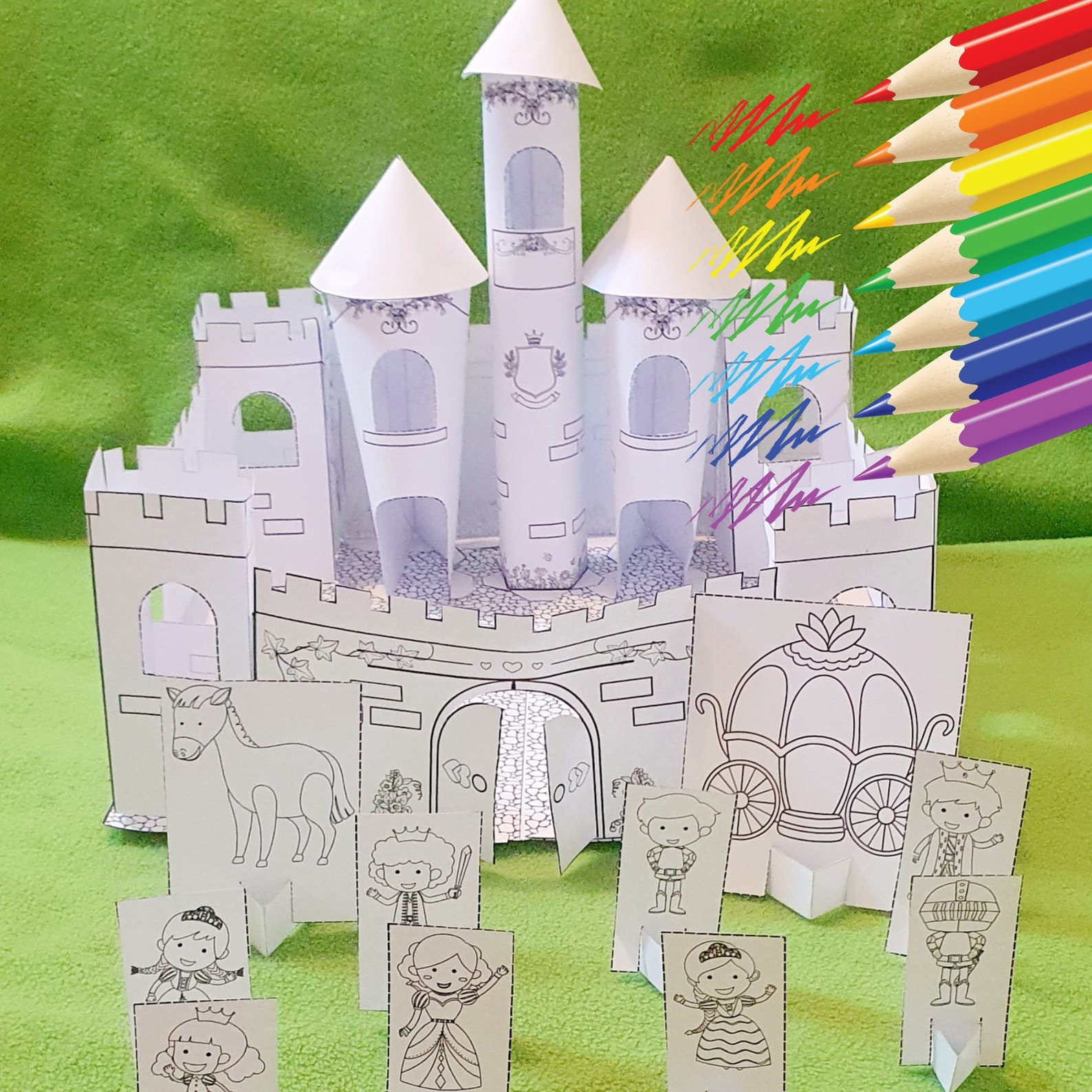 Printable Paper Princess Castle Playhouse Toy Craft Kit PDF Kids Craft ...