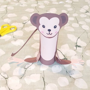 Monkey Toilet Roll Paper Craft Printable Kids Kit PDF Craft, Animals ...