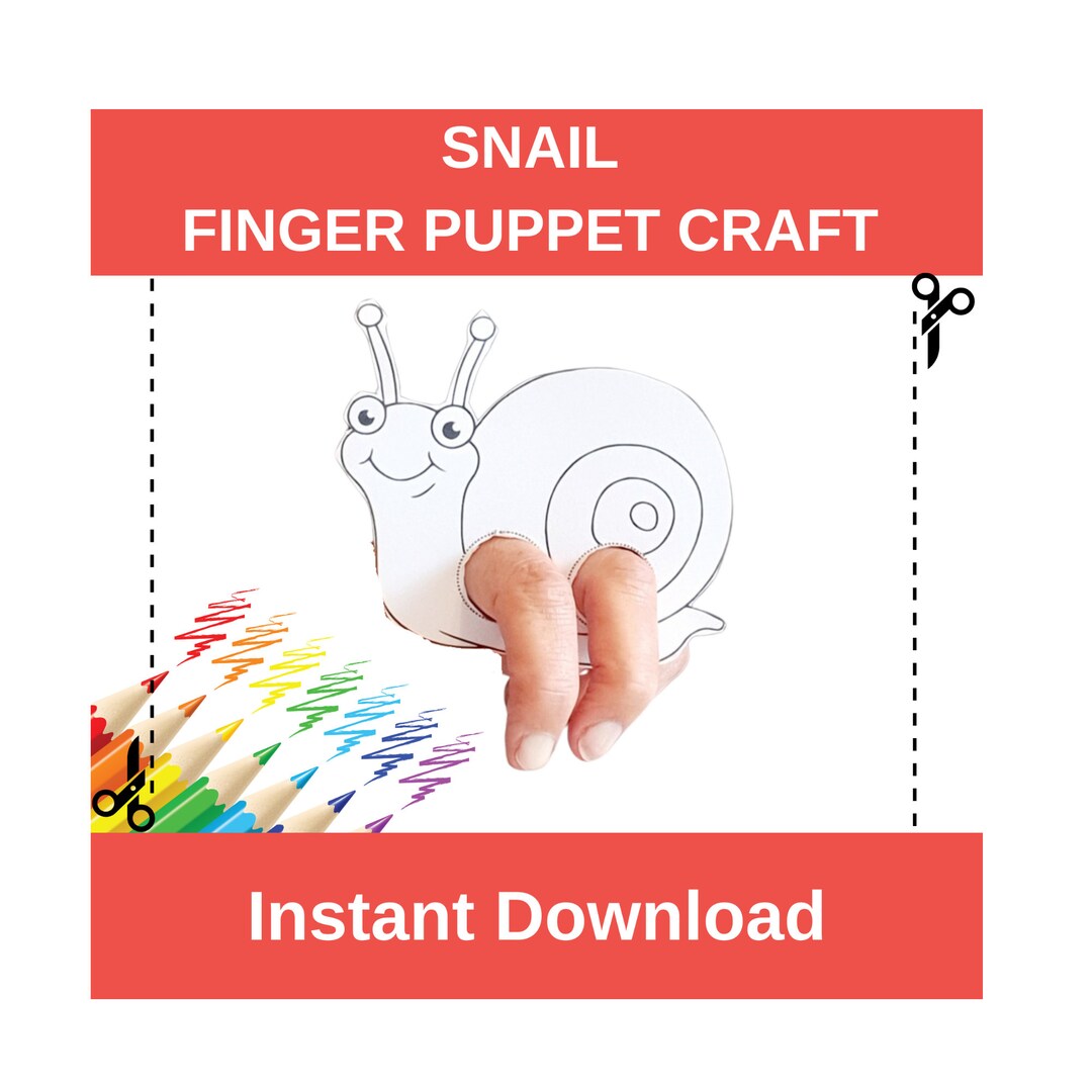 Snail Insect Finger Puppet Easy Paper Card Colouring Crafts Printable ...