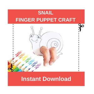 Snail Insect Finger Puppet Easy Paper Card Colouring Crafts Printable ...