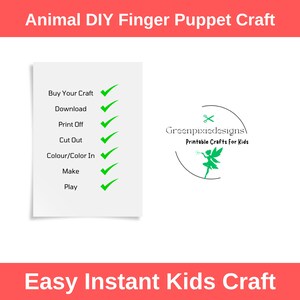 33 DIY Animals Finger Puppet Craft Easy Card Colouring Crafts Printable ...