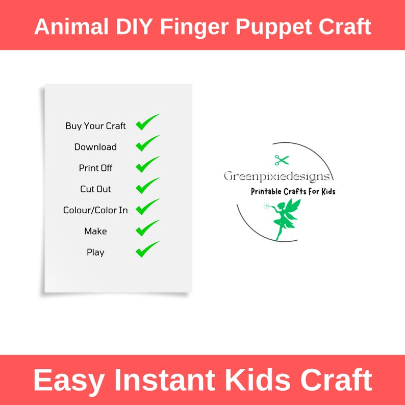33 DIY Animals Finger Puppet Craft Easy Card Colouring Crafts Printable ...