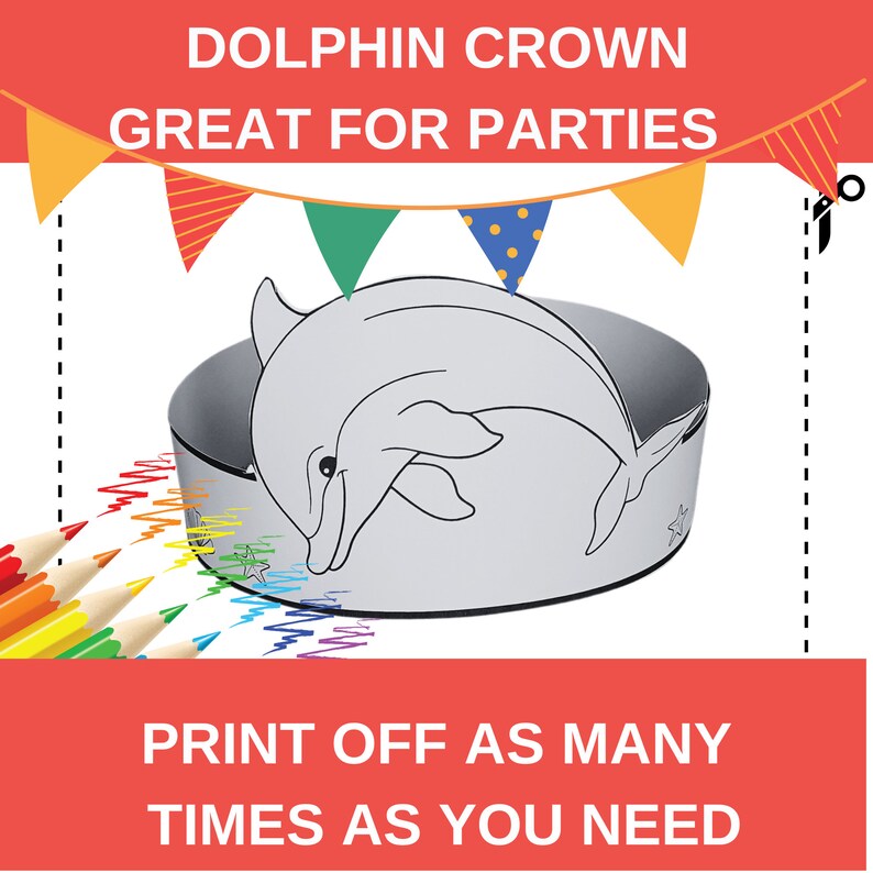 DIY Dolphin Sealife Underwater Ocean Creatures Crown Birthday Party ...