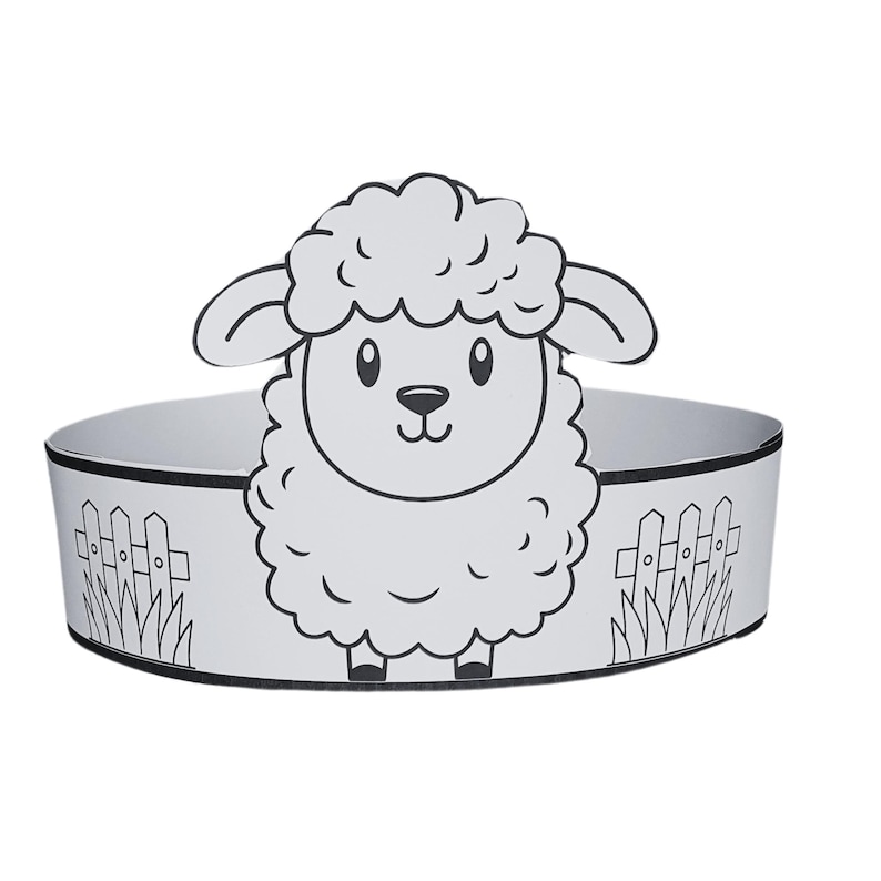 DIY Cute Sheep Farm Animals Crown Birthday Party Decoration Costume ...