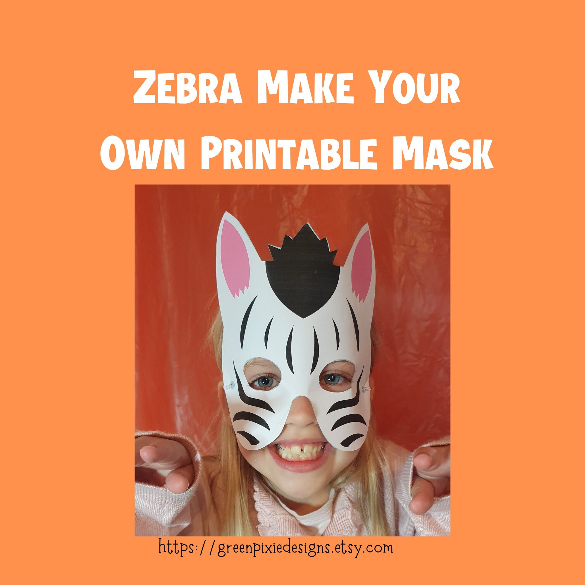 Zebra Jungle Safari Animal Theme Costume Birthday Party Masks Make Your ...