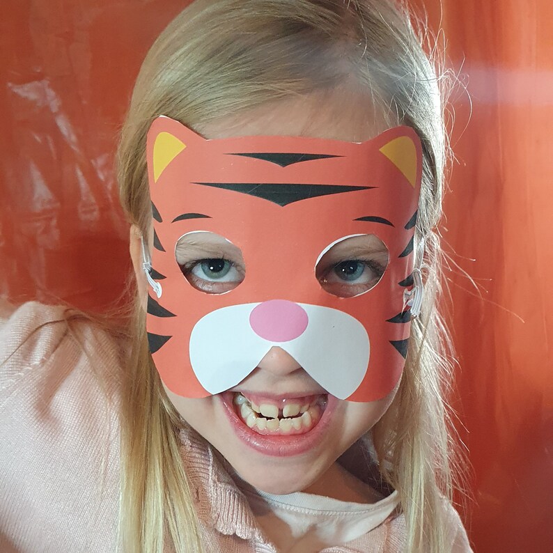 Tiger Jungle Safari Animal Theme Costume Birthday Party Masks Make Your ...